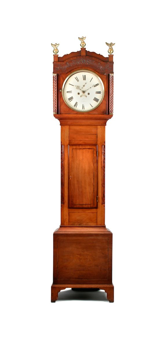 Bonhams : An early 19th Century mahogany-cased 8-day painted dial longcase clock Maker ...