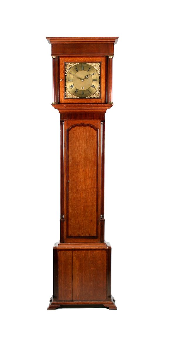 Bonhams : A George III oak and mahogany-cased 30-hour brass dial ...