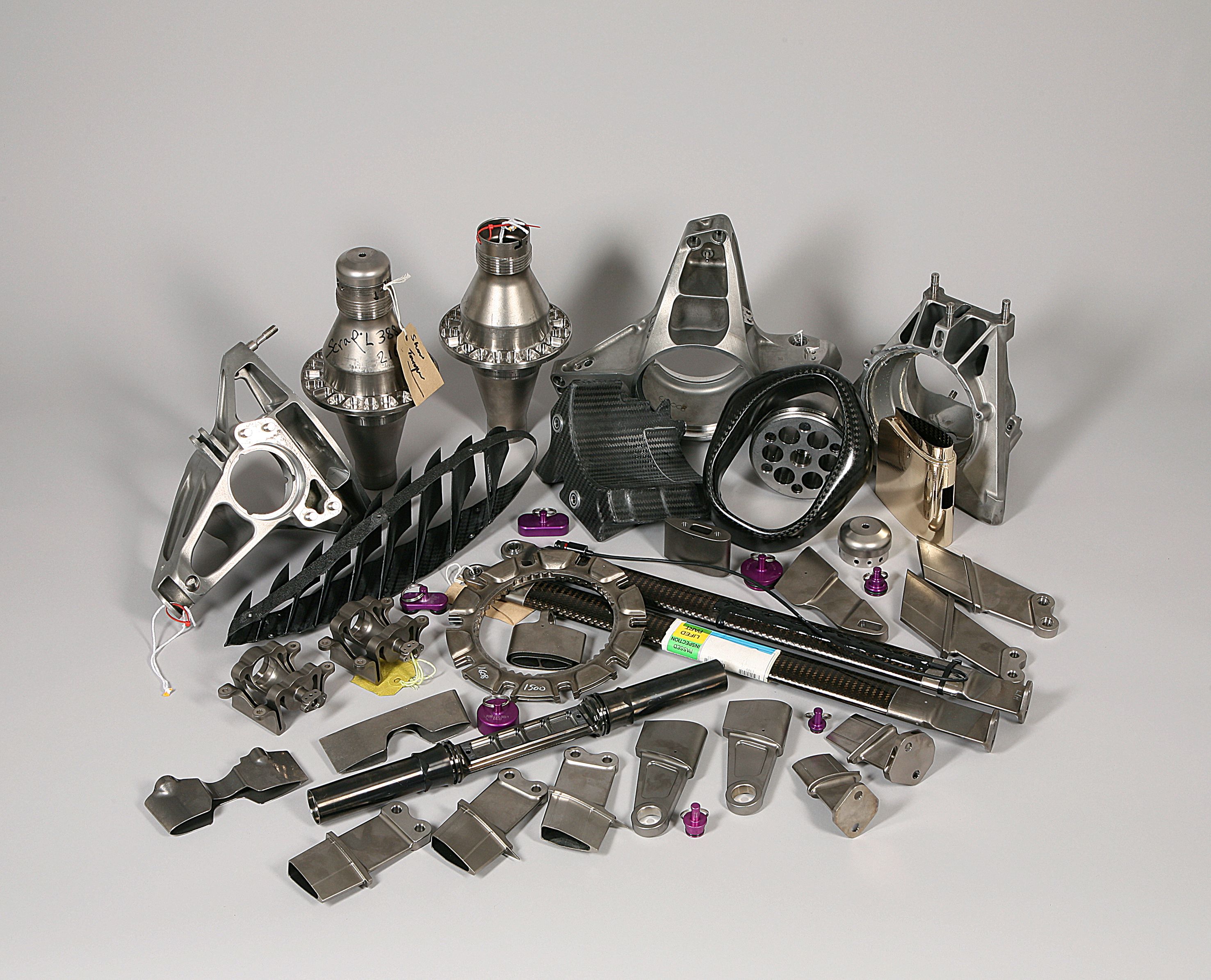 Bonhams Cars : Assorted Honda F1 castings and carbon-fibre structures,