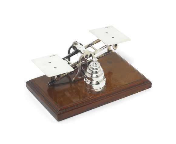 Bonhams : A set of silver mounted weighing scales, by G. Betjemann ...