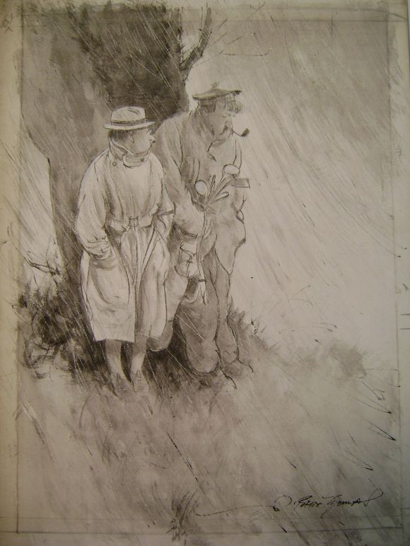 Bonhams : Bert Thomas MBE (1883-1966): Six original pen and ink golfing ...