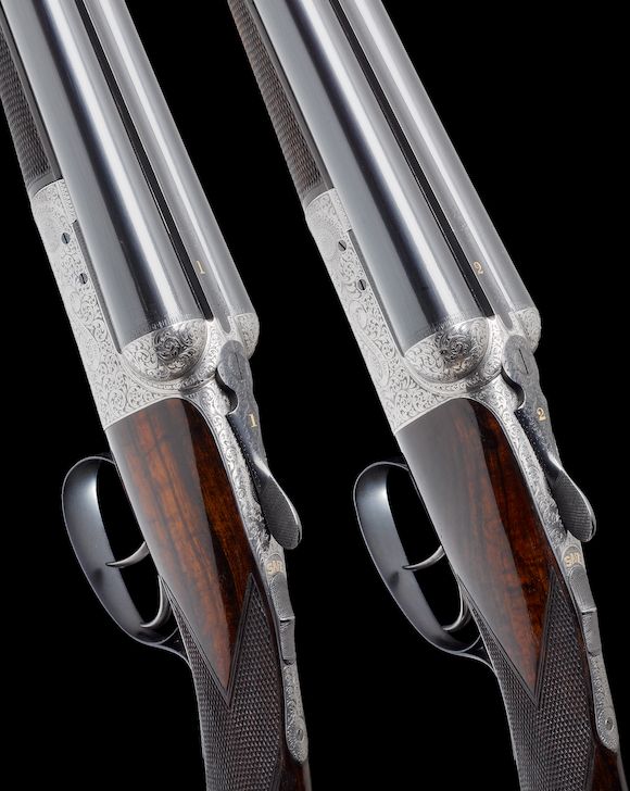 Bonhams : A fine pair of 12-bore round-action ejector guns by J ...