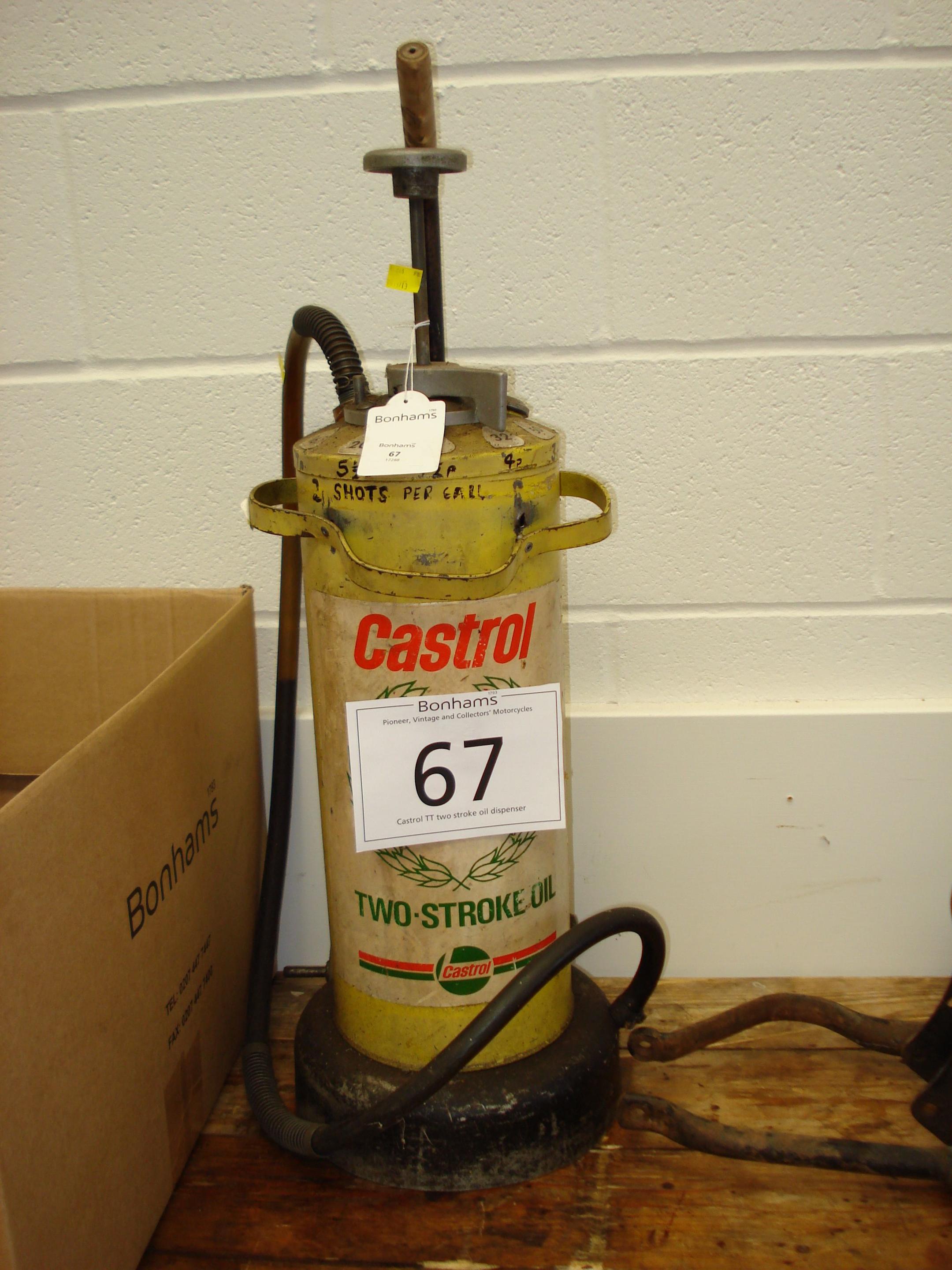Bonhams Cars : Castrol TT two stroke oil dispenser,
