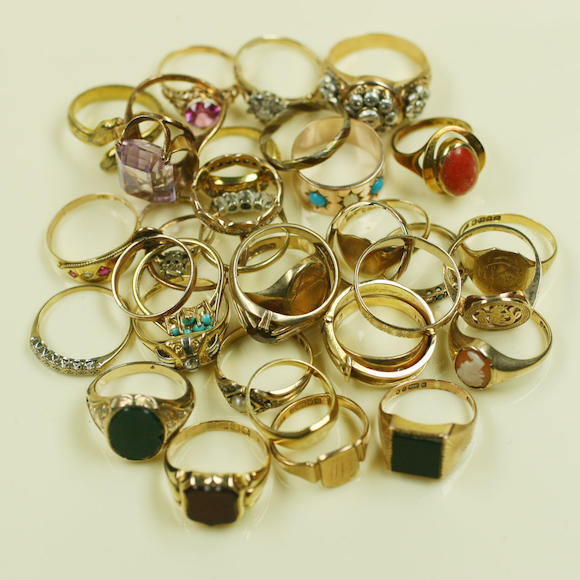 Bonhams A Large Collection Of Rings Quantity