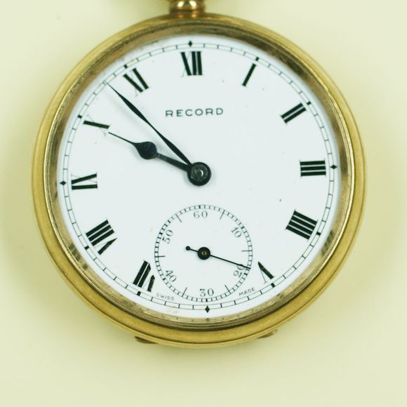 Bonhams : Record: A 9ct gold pocket watch,
