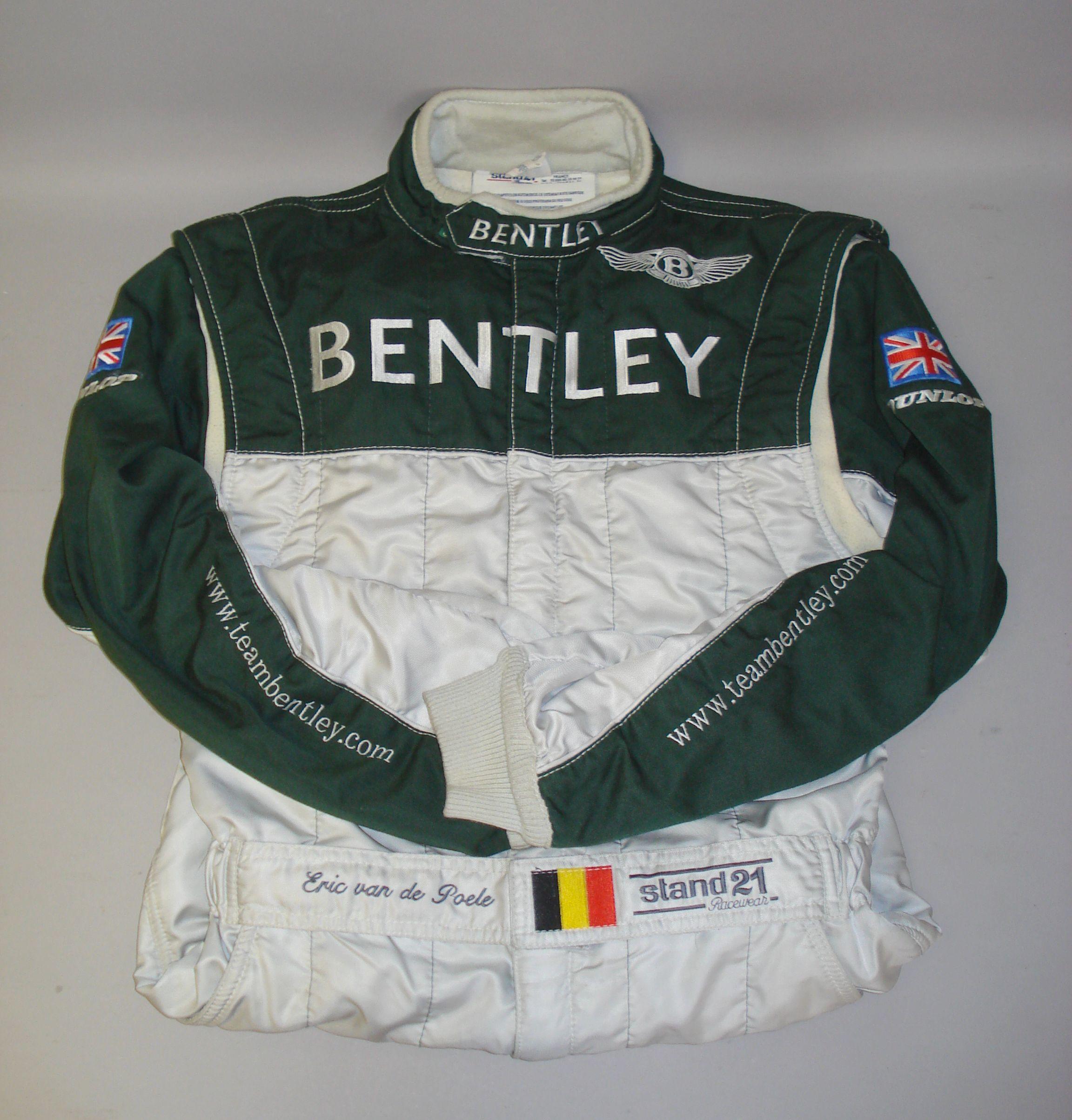 Bonhams Cars : A pair of Eric Van De Poele Bentley Team racing overalls,