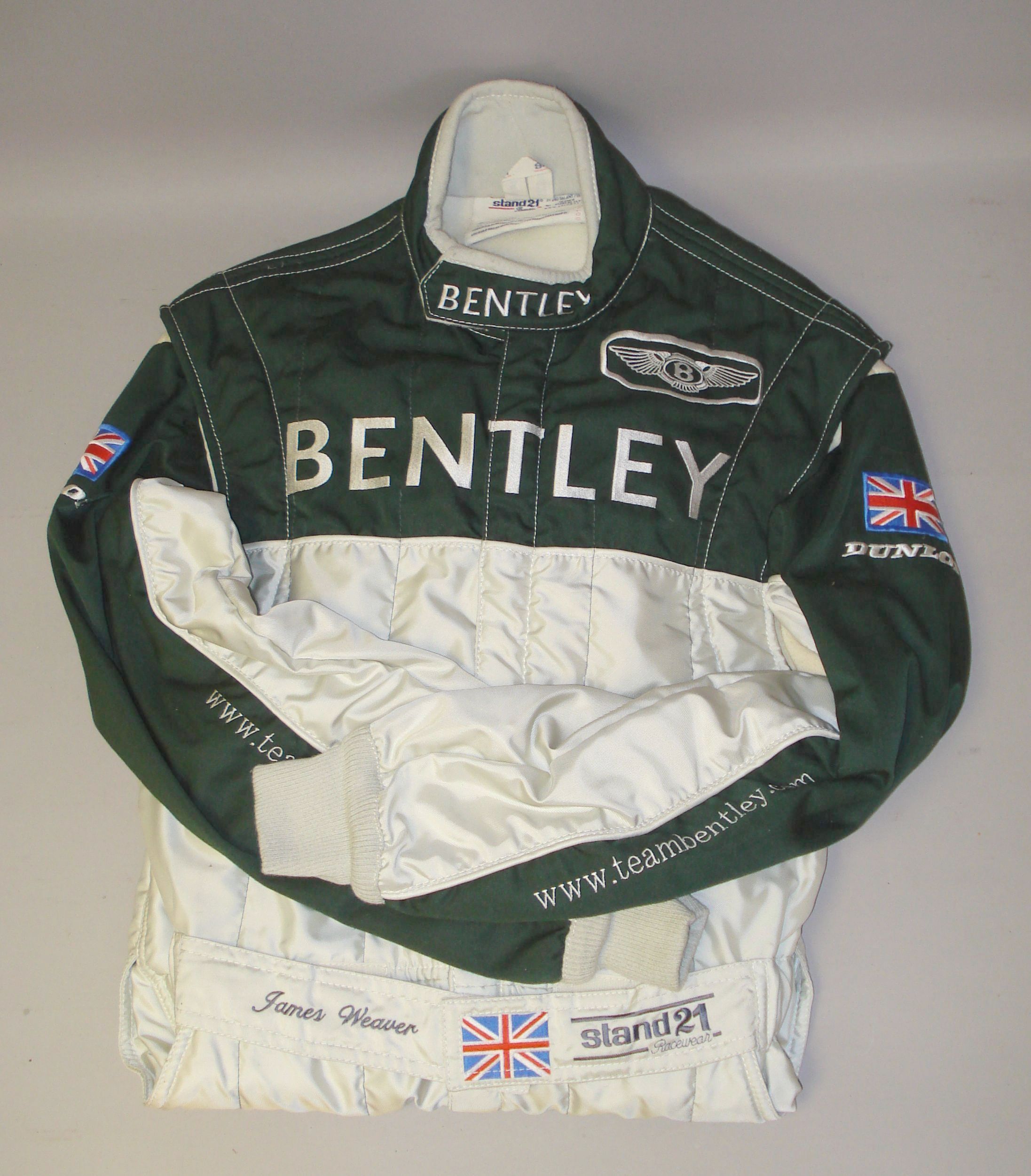 Bonhams Cars : A pair of James Weaver Bentley Team racing overalls,