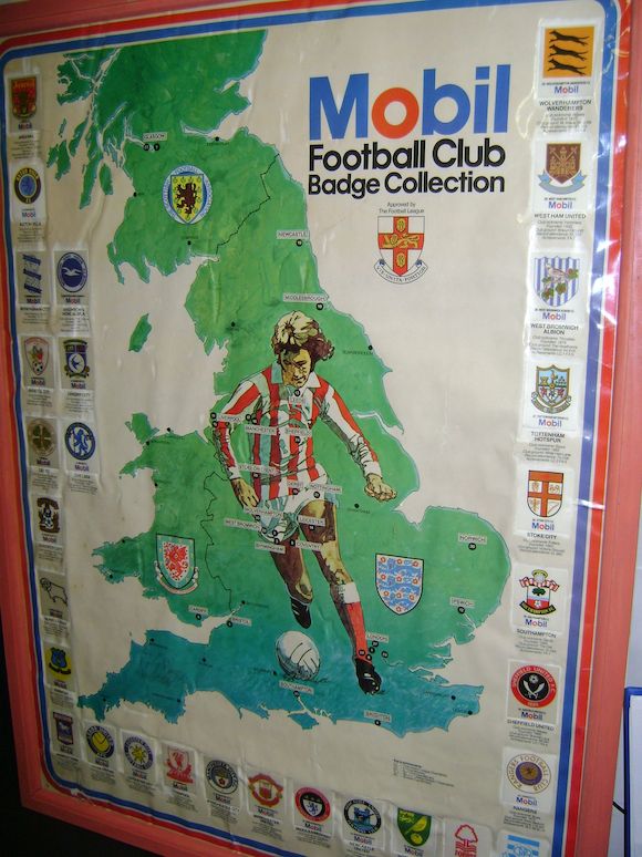 Bonhams : A complete collection of Mobil football club badges affixed ...