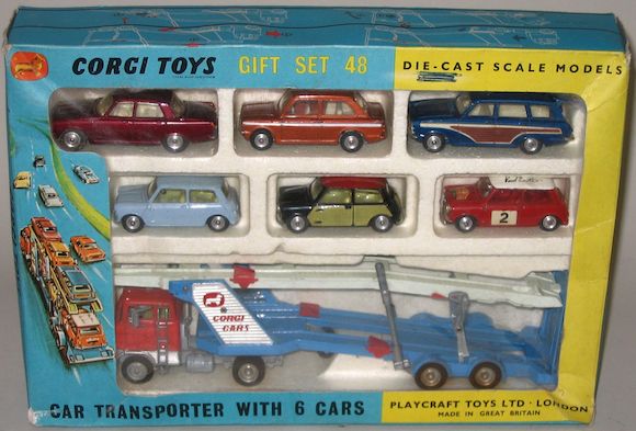 Bonhams : Corgi Gift Set 48 Car Transporter with 6 Cars