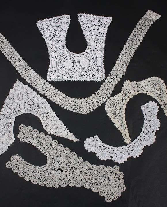 Bonhams : A collection of eight handmade lace collars