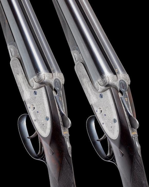 Bonhams : A fine pair of 12-bore sidelock ejector guns by J. Woodward ...