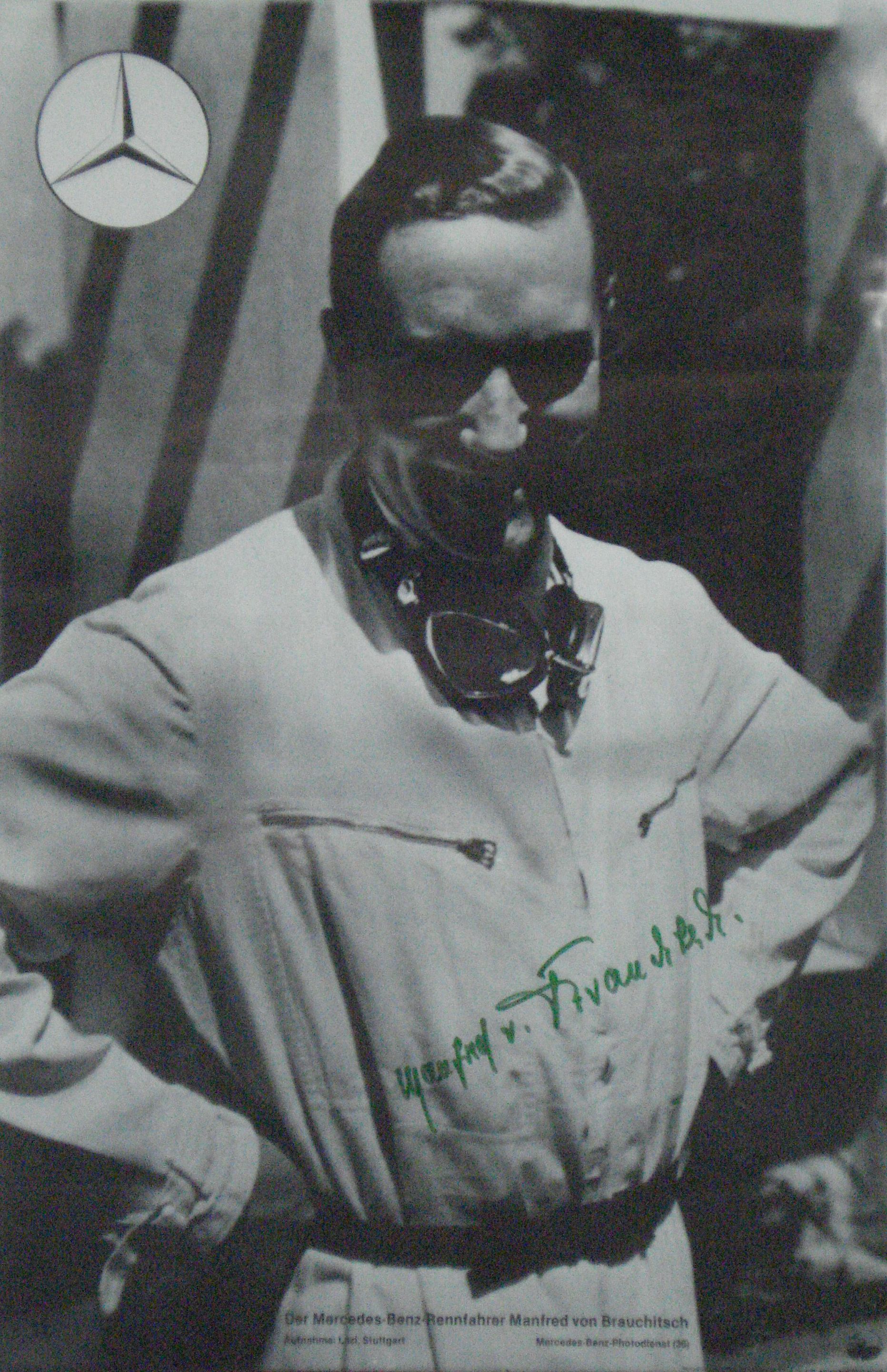 Bonhams Cars : A signed poster of Manfred Von Brauchitsch,