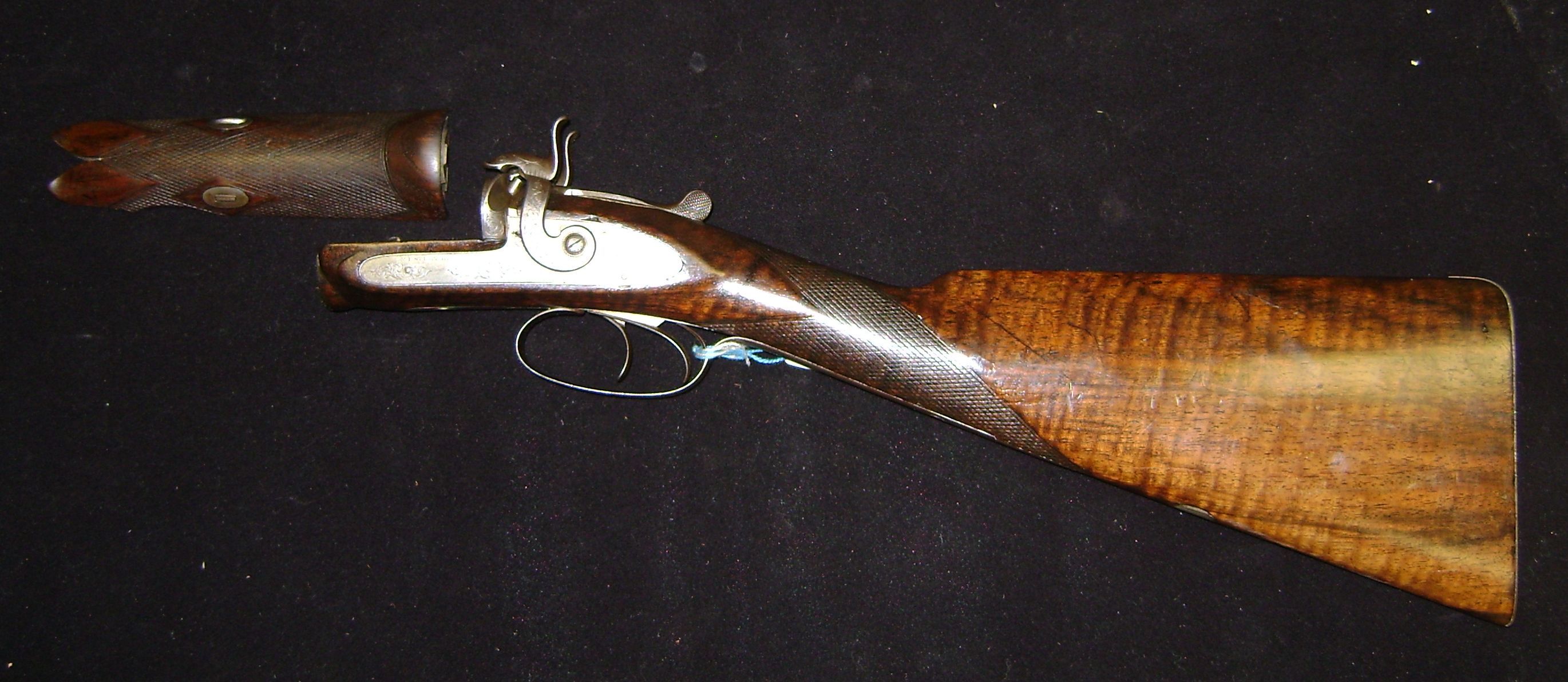 The parts of a 12-bore bar-in-wood sidelock hammer gun by Westley ...