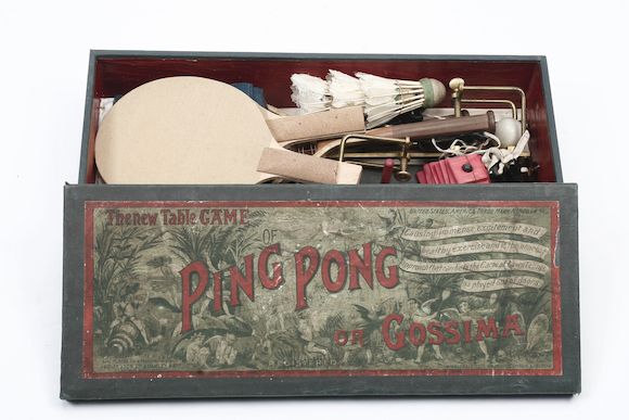 Bonhams : An early 20th century boxed ping pong set,