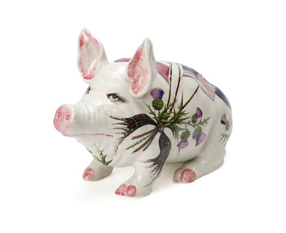 Bonhams : 'The Homecoming Pig' A unique commemorative large Wemyss pig ...