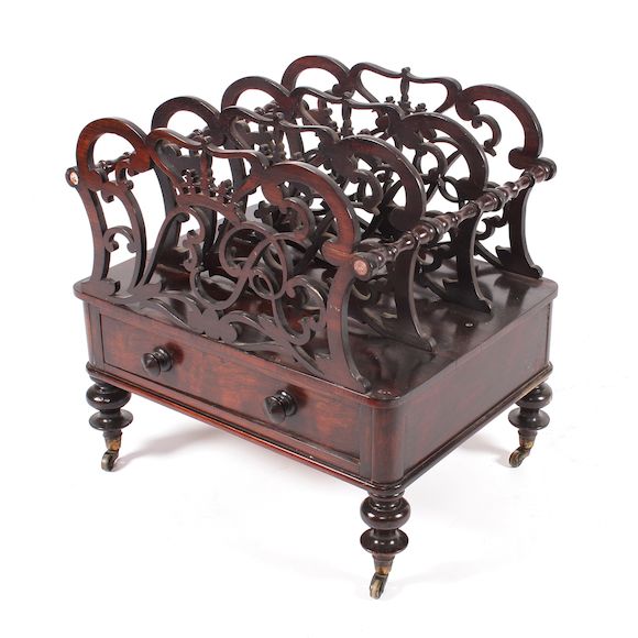 Bonhams : An early/mid Victorian rosewood Canterbury unusually fret cut ...