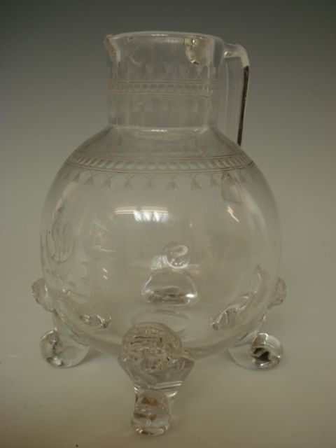 Bonhams : A Hollyrood glassworks small ewer with Glover family crest ...