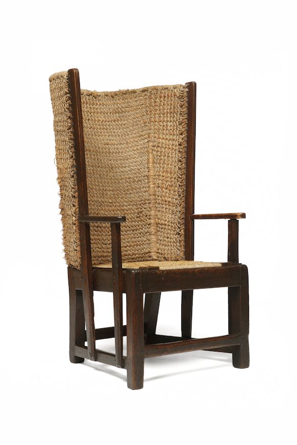 Bonhams : A rare Shetland straw back armchair