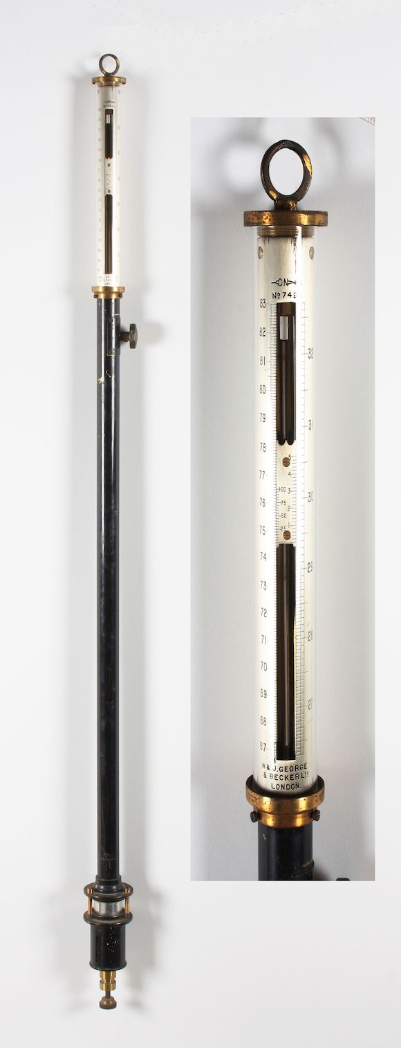 Bonhams : A blackened and lacquered brass cased tubular form Fortin ...