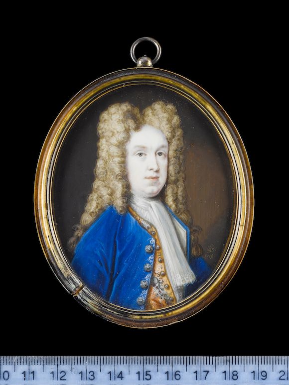 Bonhams : Bernard Lens (British, 1682-1740) A pair of portraits of the ...