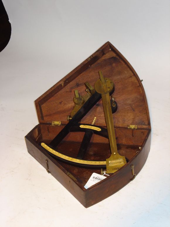 Bonhams : A Peter Feathers ebony octant, Scottish, mid 19th century,