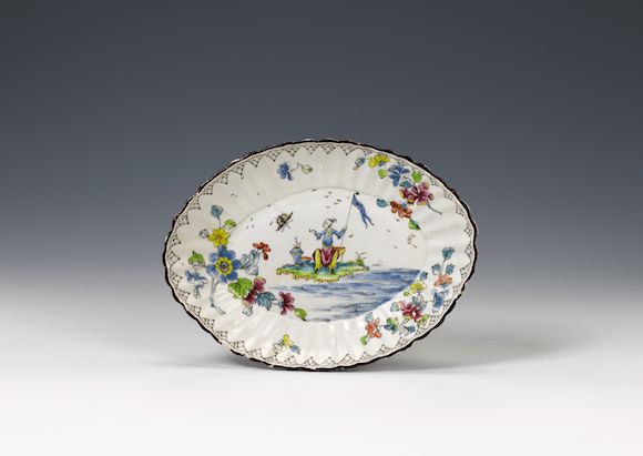 Bonhams : A very rare early Longton Hall dish Circa 1753-55.