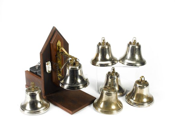 Bonhams : A set of seven bells with electric clappers, early 20th century,