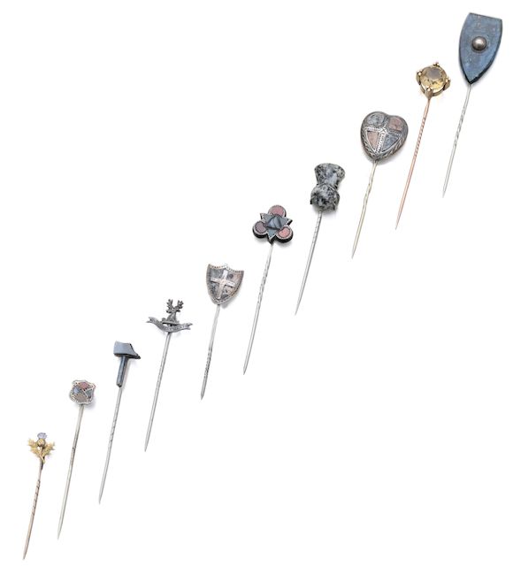 Bonhams : A collection of stick pins of Scottish interest (10)
