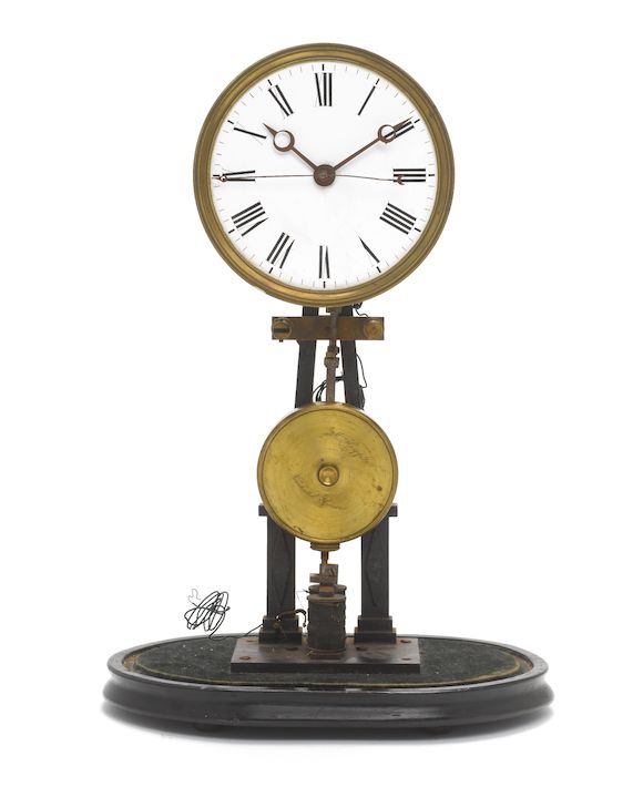 Bonhams : A rare late 19th century electrical skeleton timepiece ...