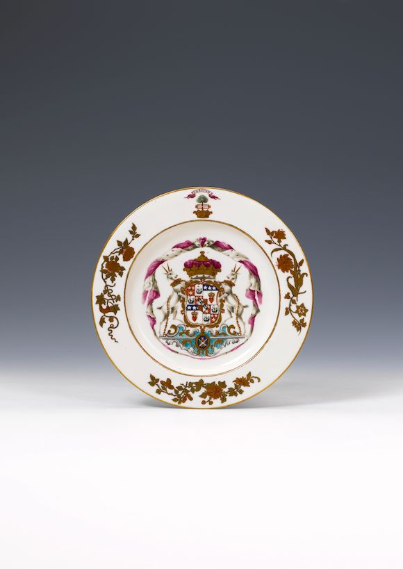 Bonhams : An important Derby plate from the Duke of Hamilton service ...