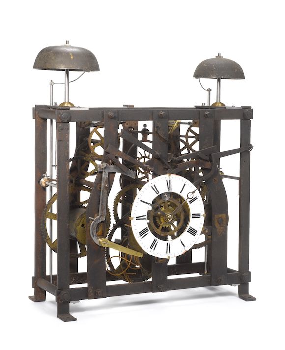 Bonhams : A 19th century continental quarter striking turret clock ...