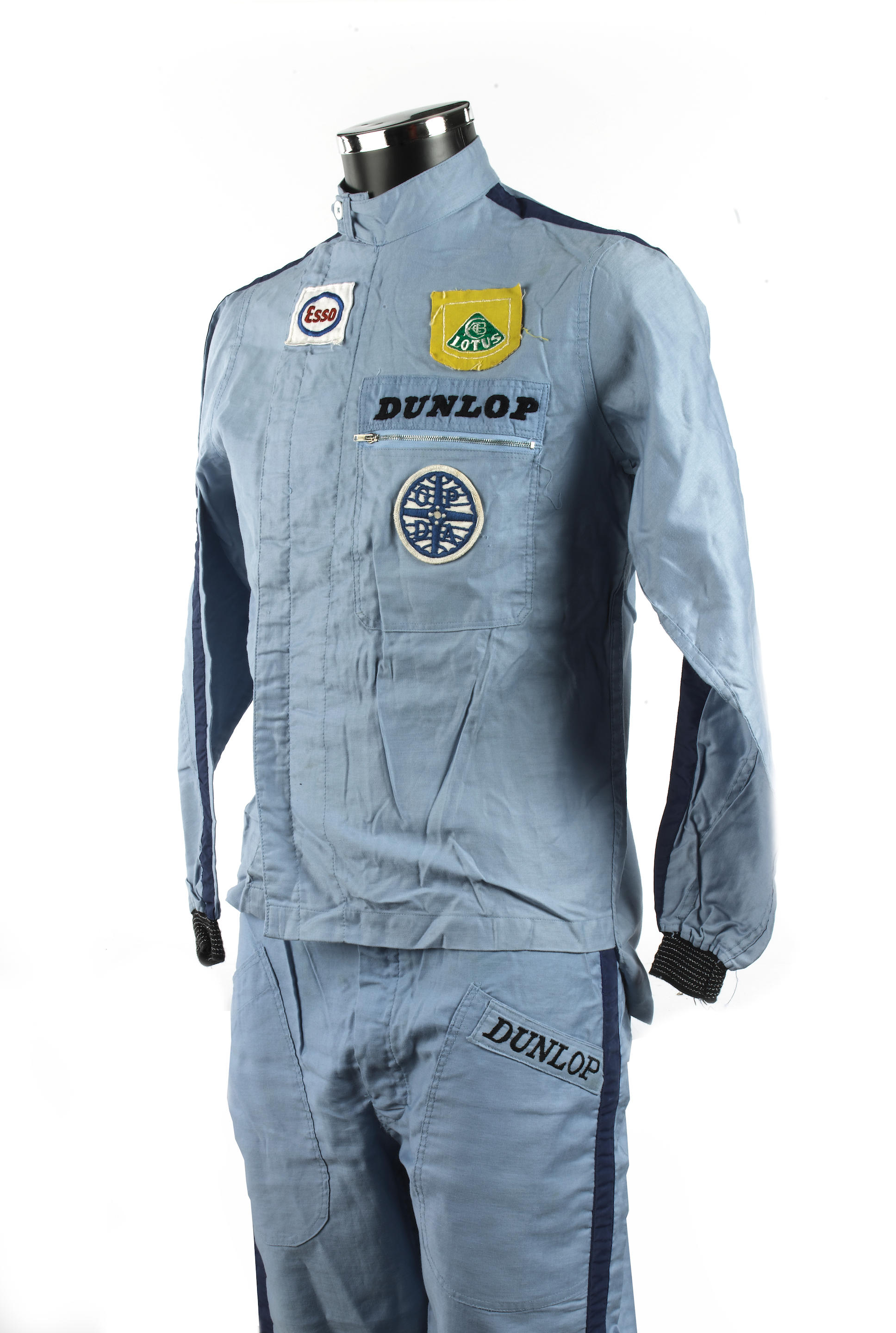 Bonhams Cars : A pair of Jim Clark's Dunlop racing overalls,