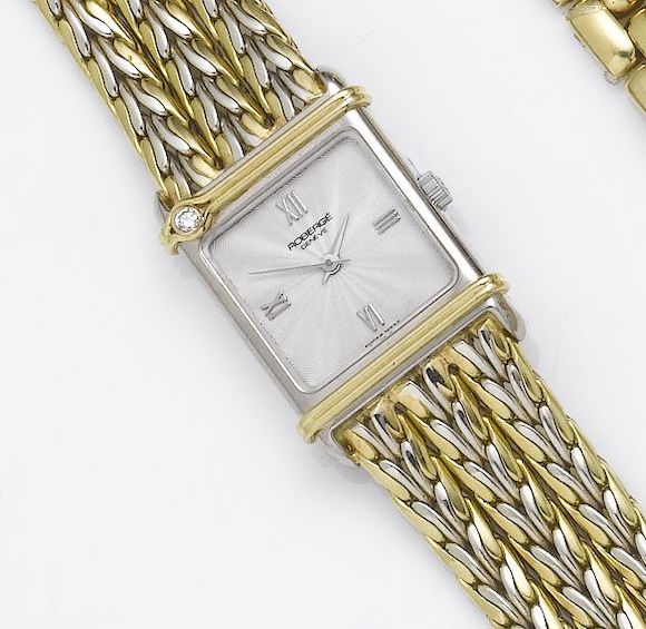 Bonhams : Roberge. An 18ct white and yellow gold diamond set bracelet ...