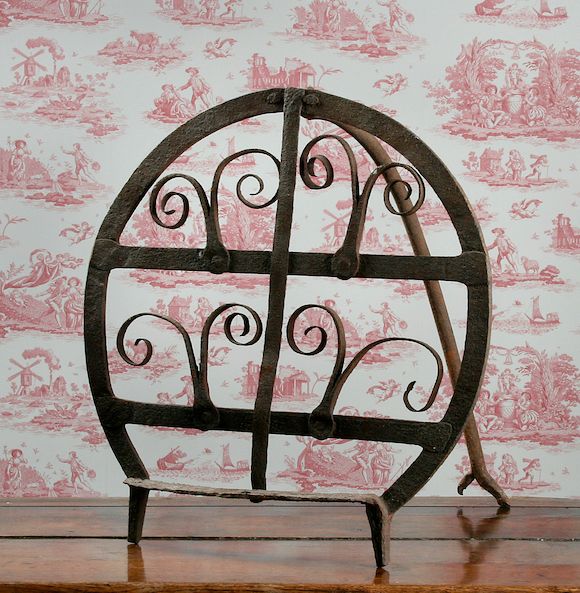 Bonhams : An 19th Century Irish wrought iron bread warmer or 'hanan'