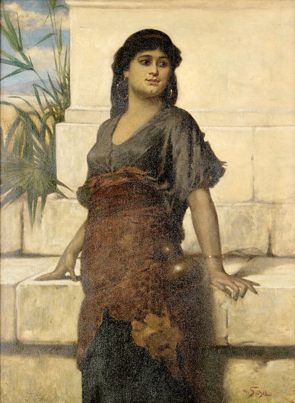 Bonhams : Nathaniel Sichel (German, 1843-1907) An Oriental beauty with ...