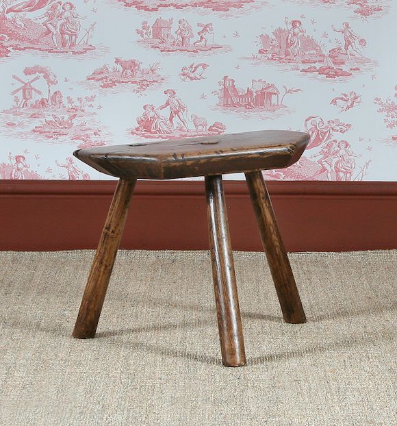 Bonhams : A 19th Century ash and elm coppy or milking-stool
