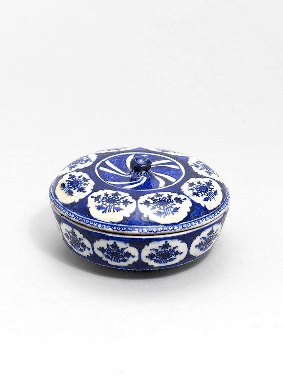 Bonhams : A Qajar underglaze-painted pottery covered Spice Dish Persia ...