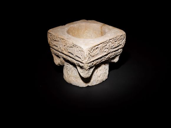 Bonhams : An Ayyubid carved marble Capital Syria, 12th Century