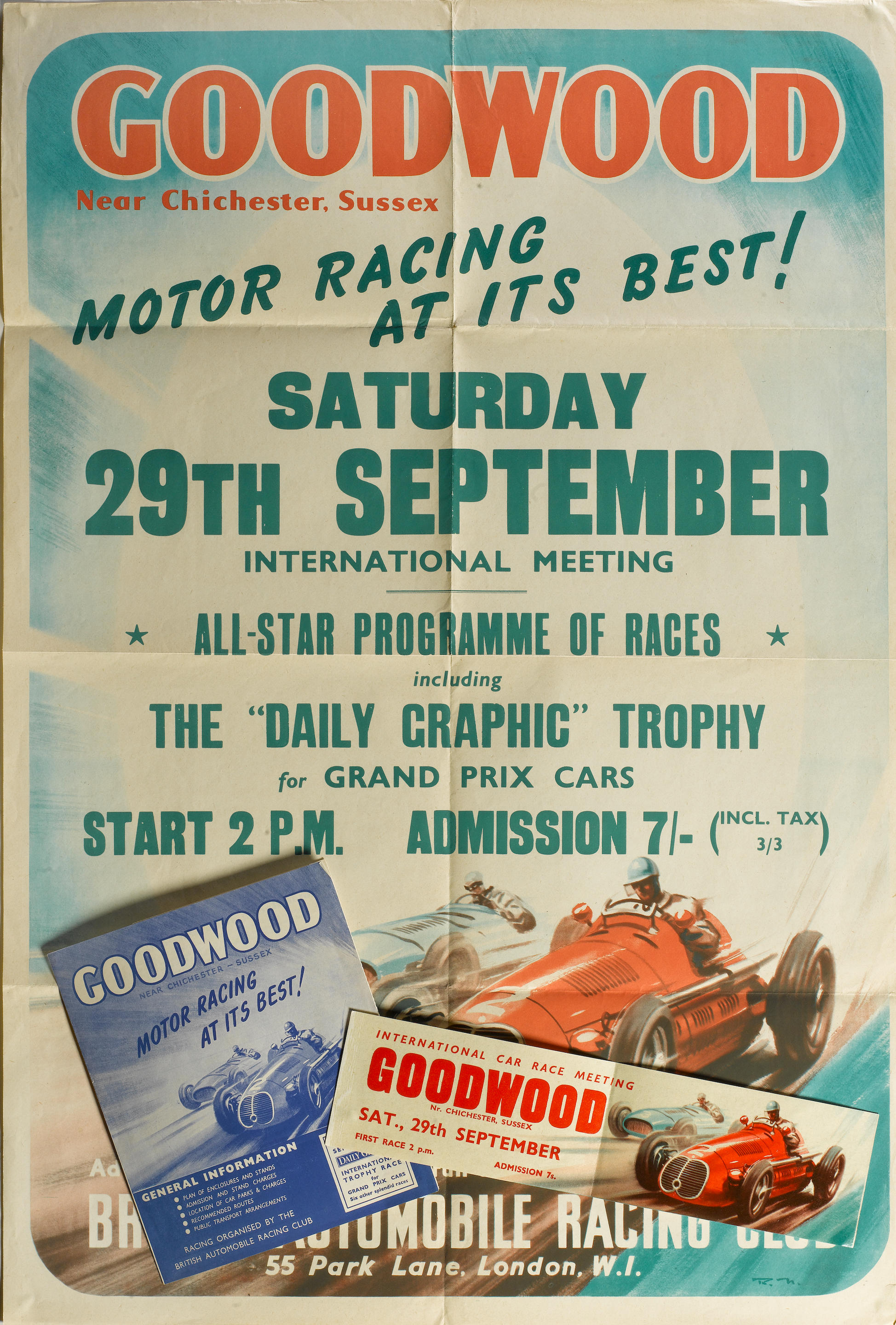 Bonhams Cars : A poster for the Daily Graphic Trophy race for Grand ...