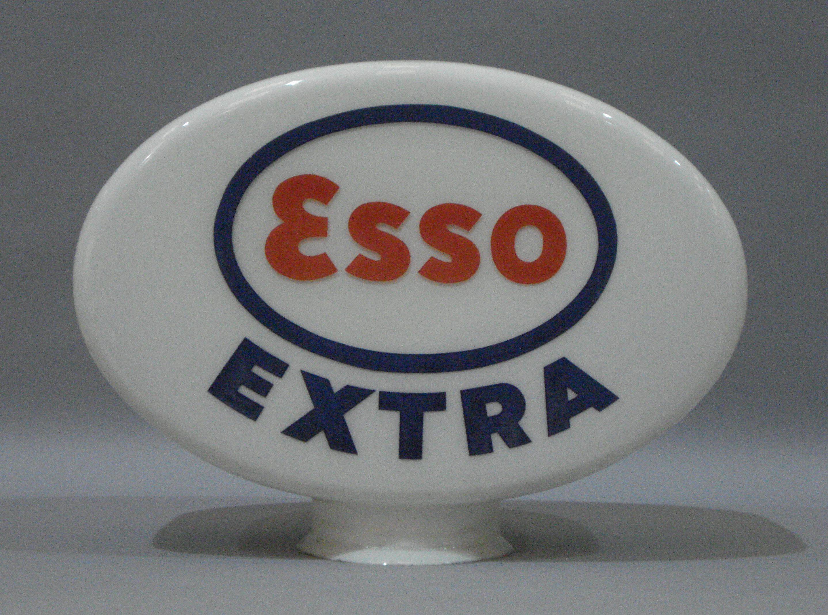 Bonhams Cars : An Esso Extra glass petrol pump globe,
