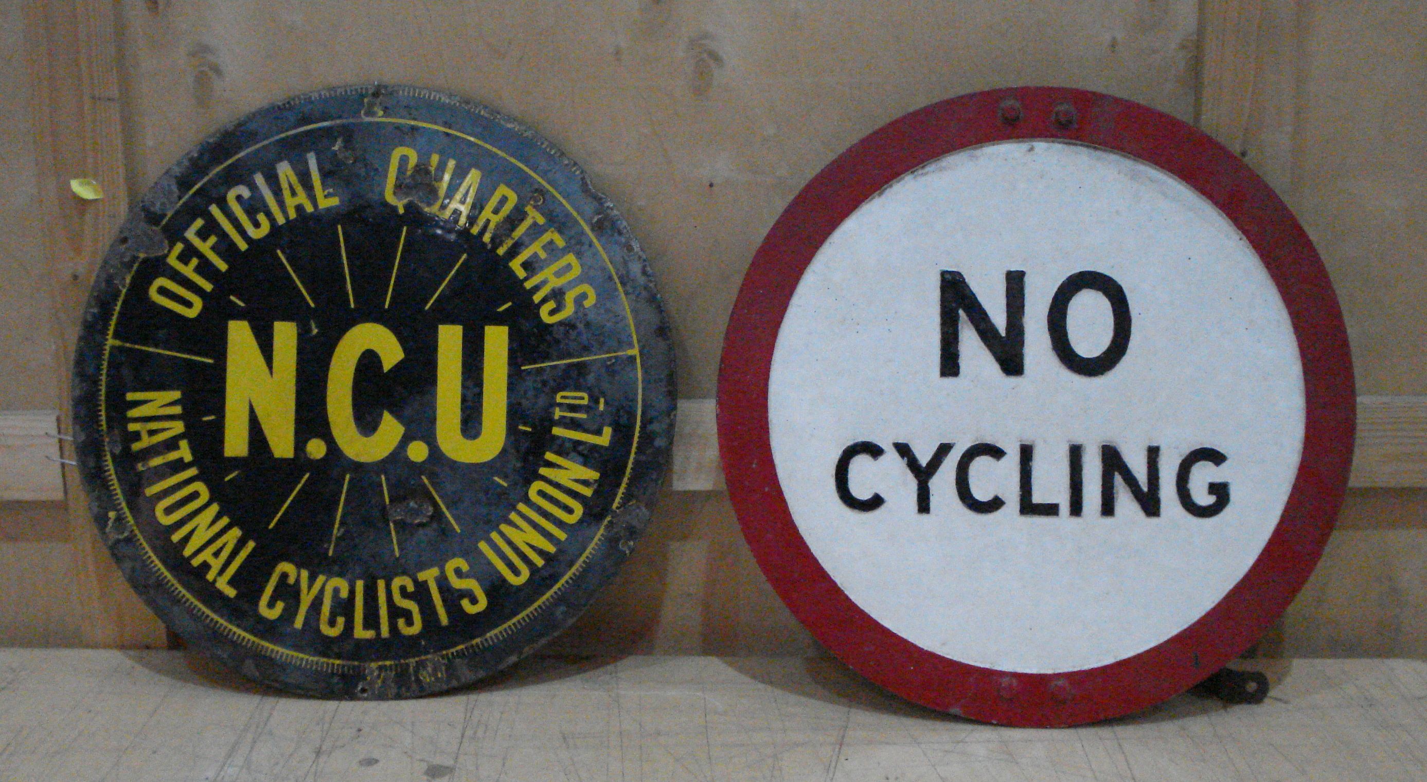 Bonhams Cars : A National Cyclists Union Ltd enamel sign,