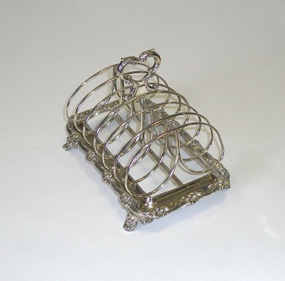 Bonhams : An early Victorian silver seven-bar toast rack, makers mark ...
