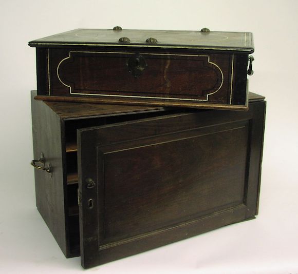 Bonhams : Dr Edward Wilson - a mahogany travelling desk, (2)