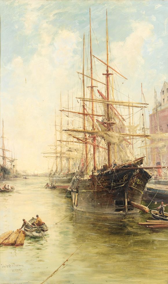 Bonhams : William Edward Webb (British, 1862-1903) 'In the docks at ...