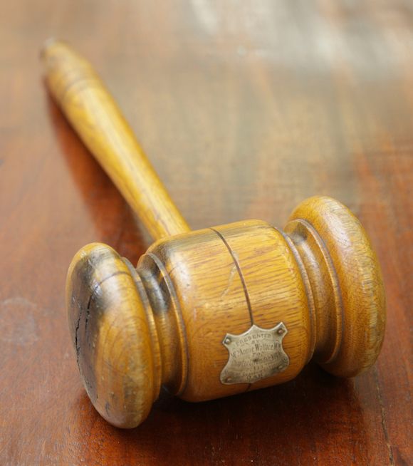 Bonhams : A commemorative oak gavel, circa 1915