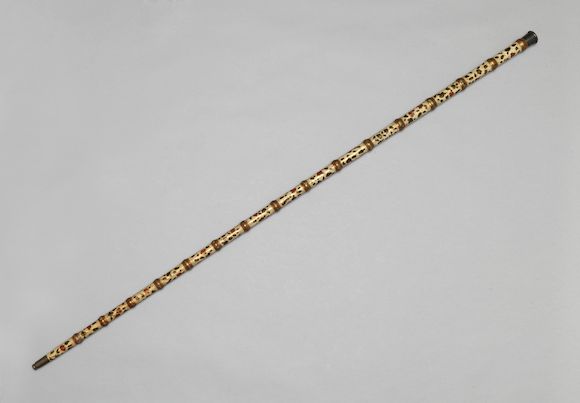 Bonhams : A Mughal silver-mounted lacquered wood Walking Cane India ...