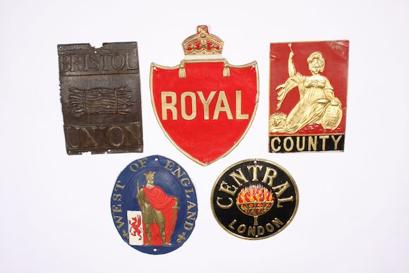 Bonhams : A Bristol Union Fire & Life Insurance Co tinned iron firemark 5