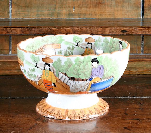 Bonhams : A David Lockhart & Sons ironstone pedestal fruit bowl, circa 1888