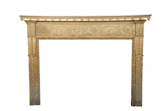 Bonhams : A George III neo-classical pine chimney piece