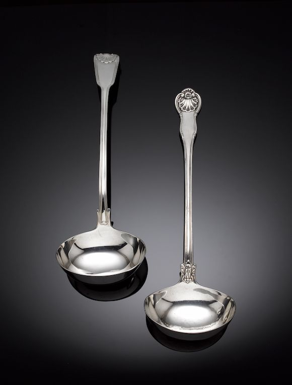 Bonhams : A Victorian silver Fiddle, Thread and Shell pattern soup ...